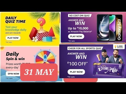 Amazon NO COST EMI quiz answers|CHEER FOR ALL SPORTS|amazon quiz today|amazon quiz answers today ...