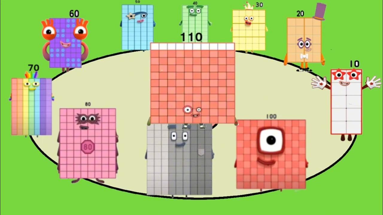 Numberblocks 110 plus various consecutive numbers - YouTube
