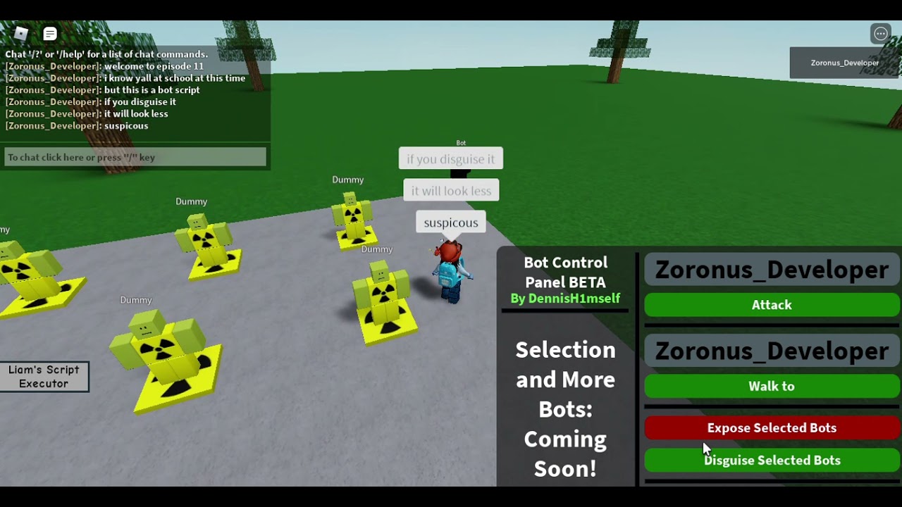 Roblox Script Showcase Episode 11.(Bot Control Gui) - YouTube