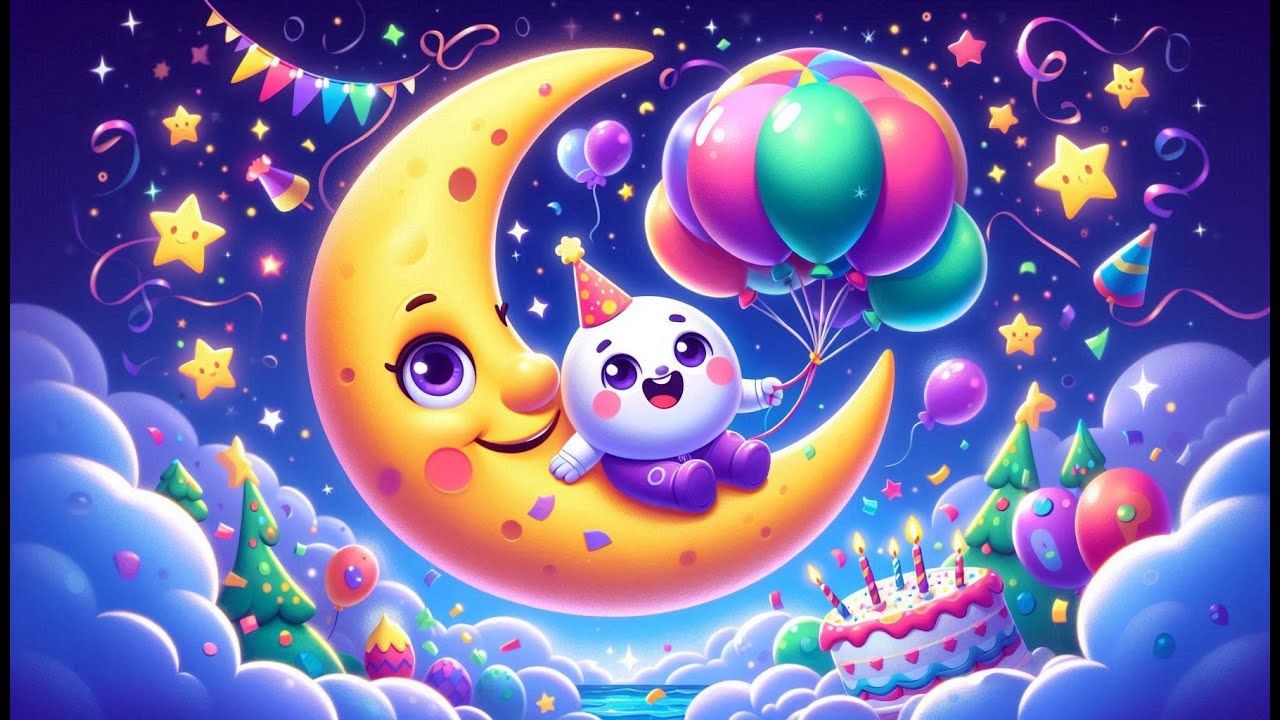 "Balloon Over The Moon 🎈 Happy Birthday Twist | Nursery Rhymes and ...