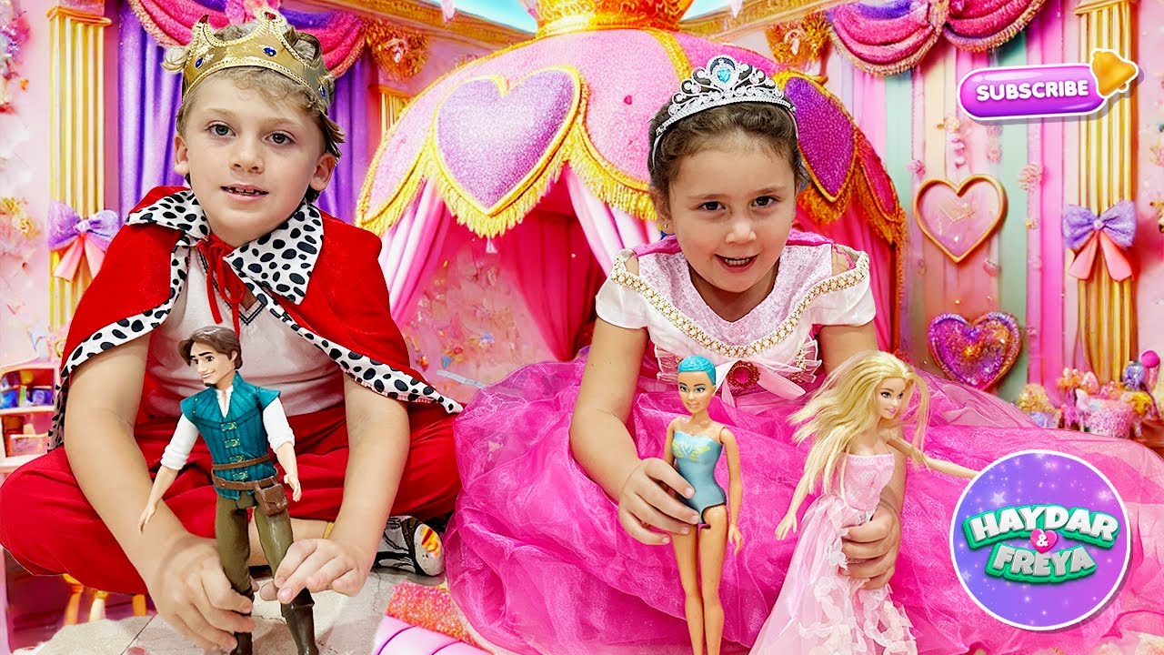 Haydar and Freya Play with Barbie - So Much Fun! - YouTube