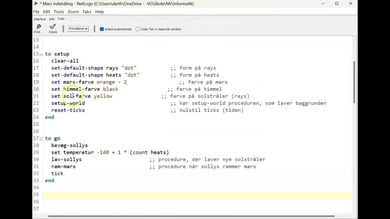 NetLogo temperatur monitor og graf - YouTube