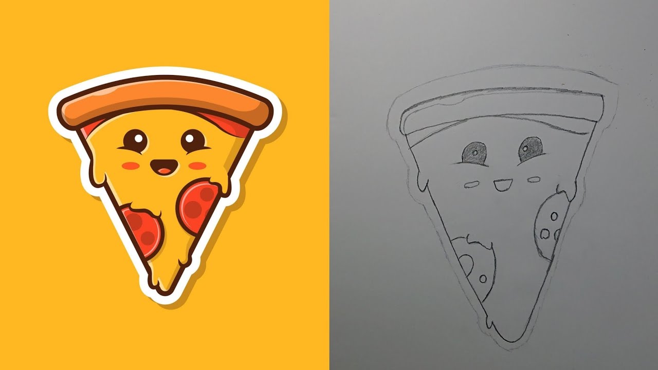 Mastering pizza drawing: Step-by-step guide #drawing - YouTube