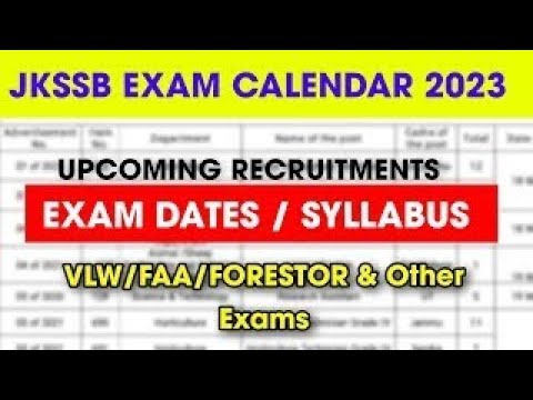 Finally Jkssb released Exam Calendar for different Exams. and syllabus ...