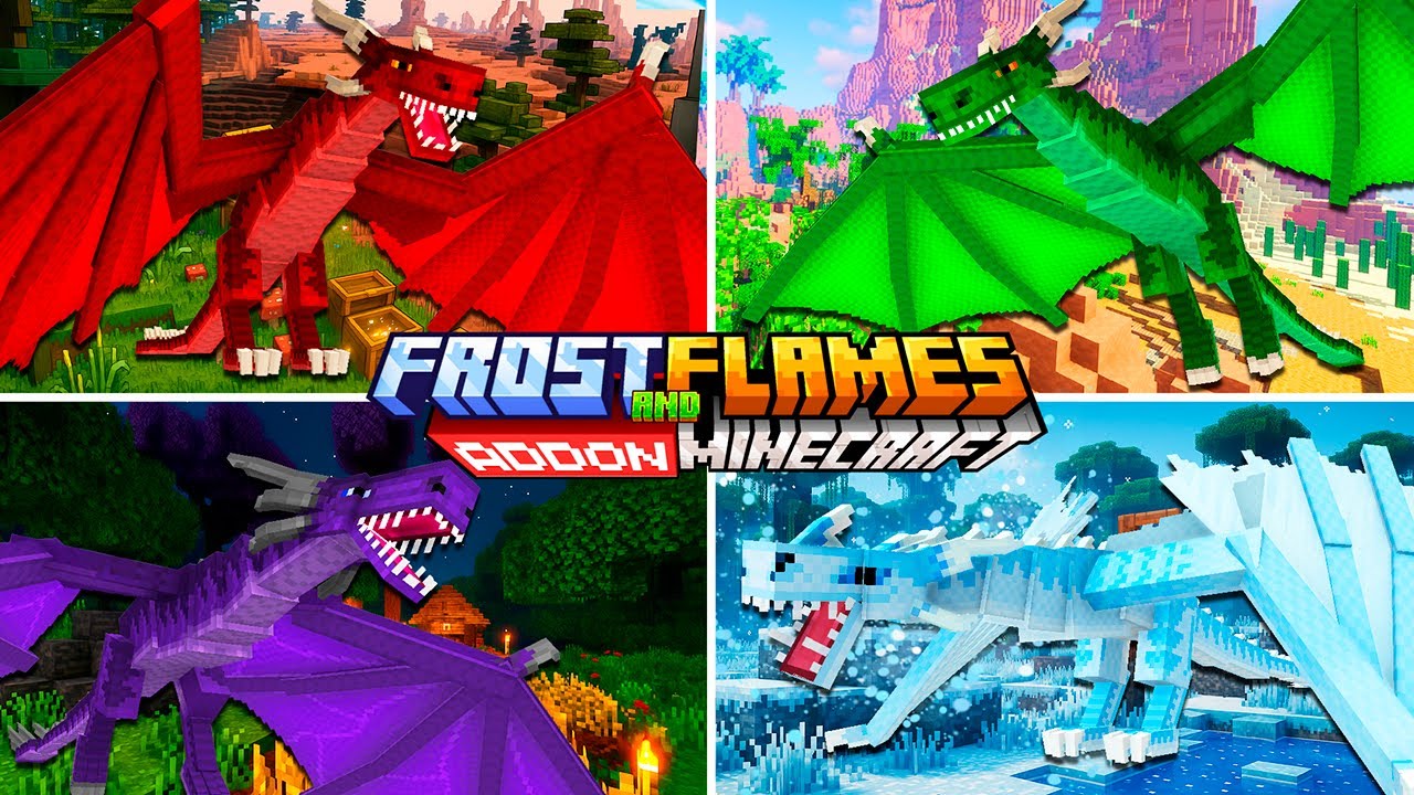 MINECRAFT: FROST AND FLAMES (7.4): DRAGÃO DE FOGO, GELO E ELÉTRICO! - ADDON MCPE 1.21.90 🐉🌟 ...