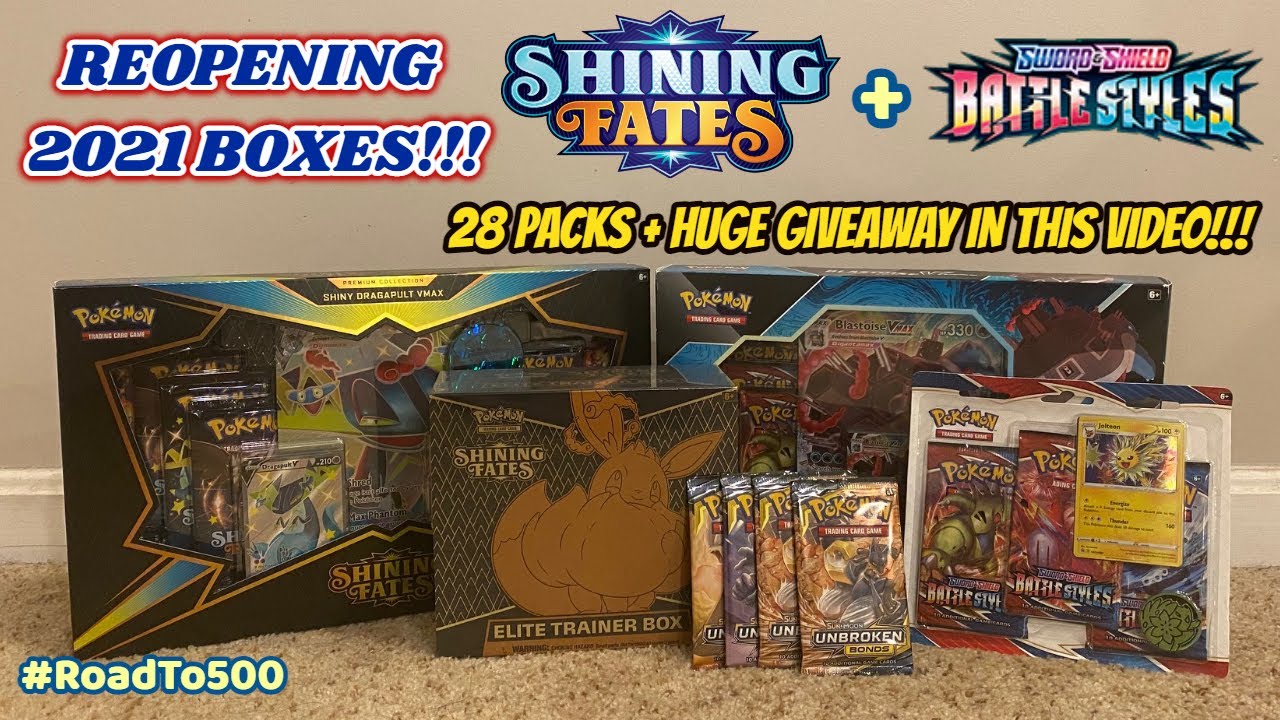 28 PACKS! Reopening 2021 Boxes from Shining Fates & MORE! Pokemon Cards ...