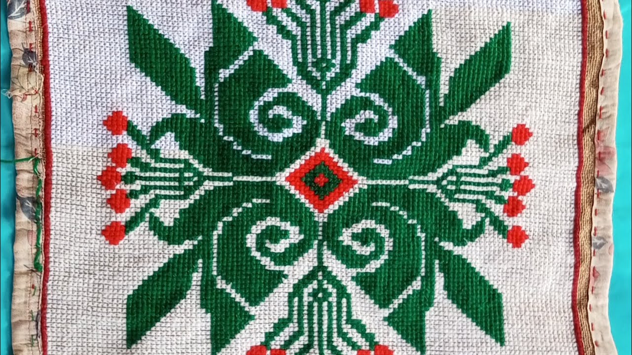 Cross stitch ason/sitting mat design - YouTube
