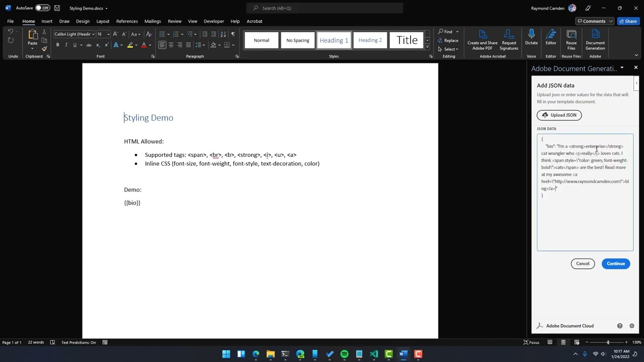 Adobe Document Generation API: Dynamic Styling - YouTube