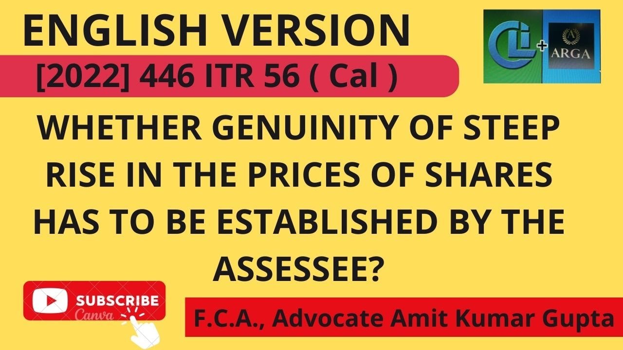 WHETHER GENUINITY OF STEEP RISE IN THE PRICES OF SHARES HAS TO BE ...