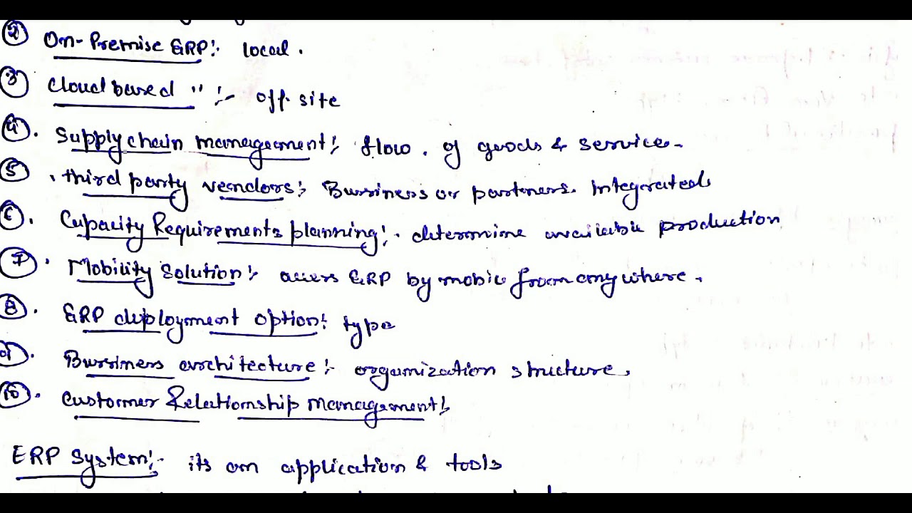 ERP UNIT 1 : BASIC CONCEPTS OF ERP - YouTube