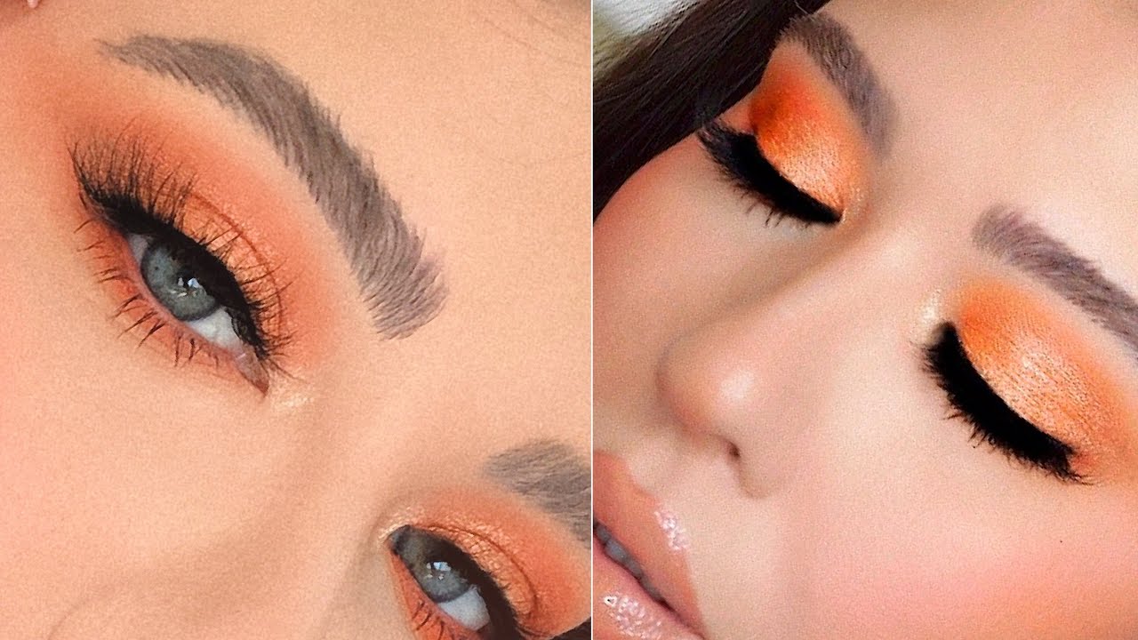 SHIMMERY ORANGE EYESHADOW TUTORIAL | COLOURPOP "ORANGE YOU GLAD ...