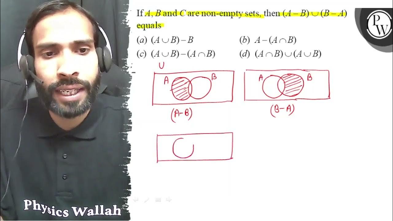 If \( A, B \) and \( C \) are non-empty sets, then \( (A-B) \cup(B-... - YouTube