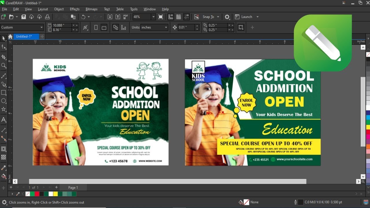 How To Make School Flyer Design in CorelDRAW - Graphicsfact - YouTube