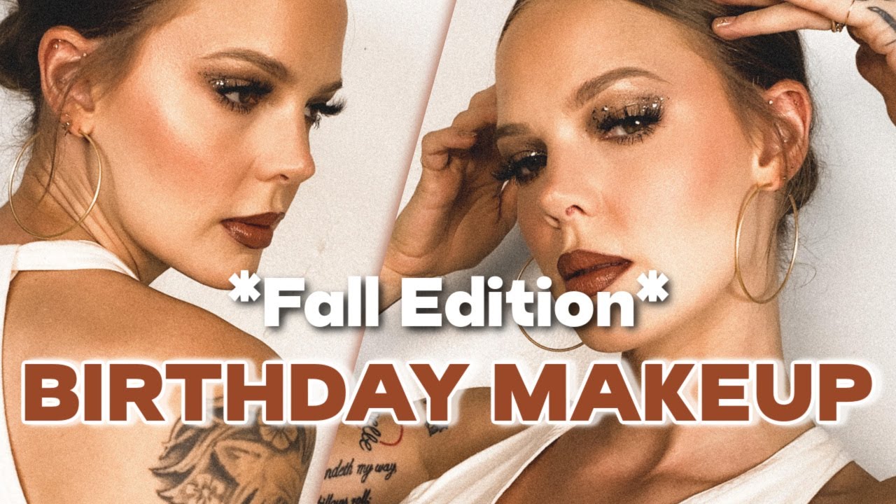 FALL BIRTHDAY MAKEUP | Full Face Tutorial, Smoky Eyes, Glowing Skin...and a little rain asmr ...