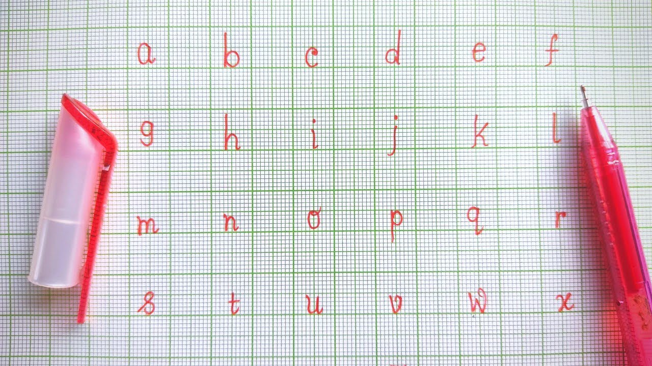 Small Letters Writing On Graph Paper // How To Write Small Letters ...