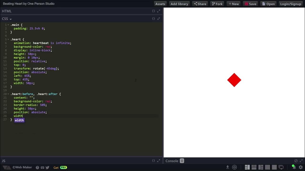 Creating a BEATING HEART Animation with HTML & CSS | Step-by-Step Tutorial - YouTube