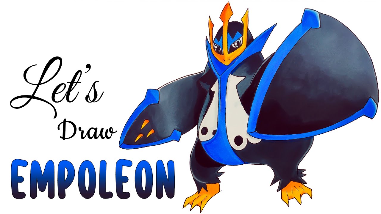 How to Draw Empoleon | Step by Step Art Tutorial | 4K - YouTube