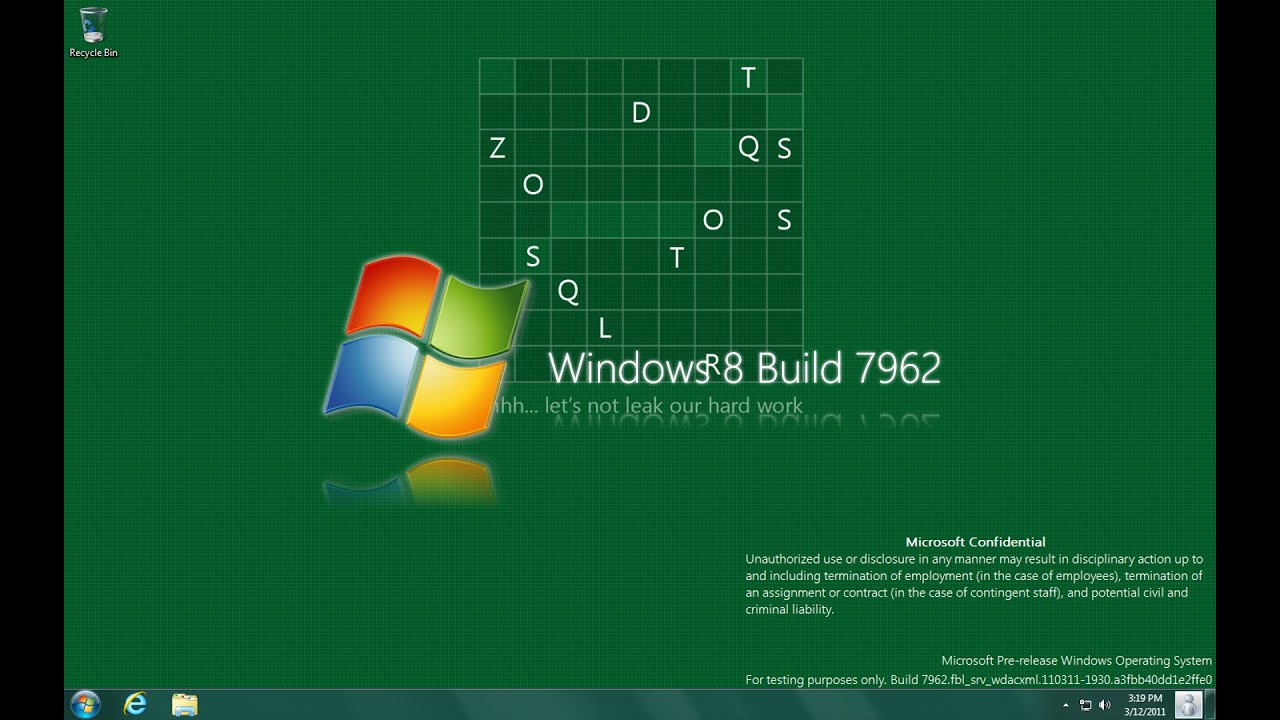 Taking a look at Windows 8 Build 7962 - YouTube