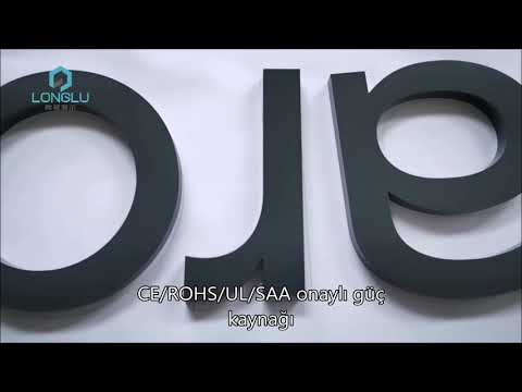 Bina için akrilik harf ile özel yapılmış tabela yapımı
