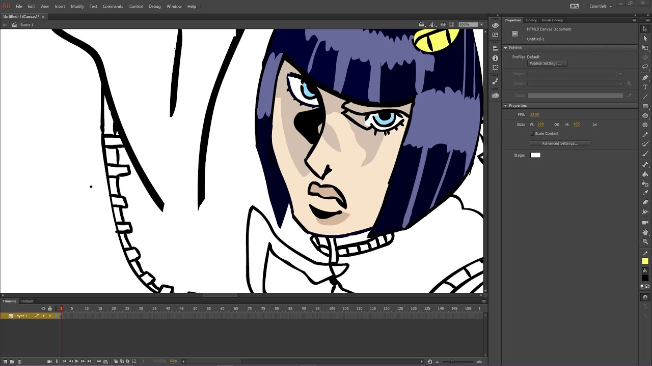 Bruno Bucciarati Digital Drawing Timelapse - YouTube