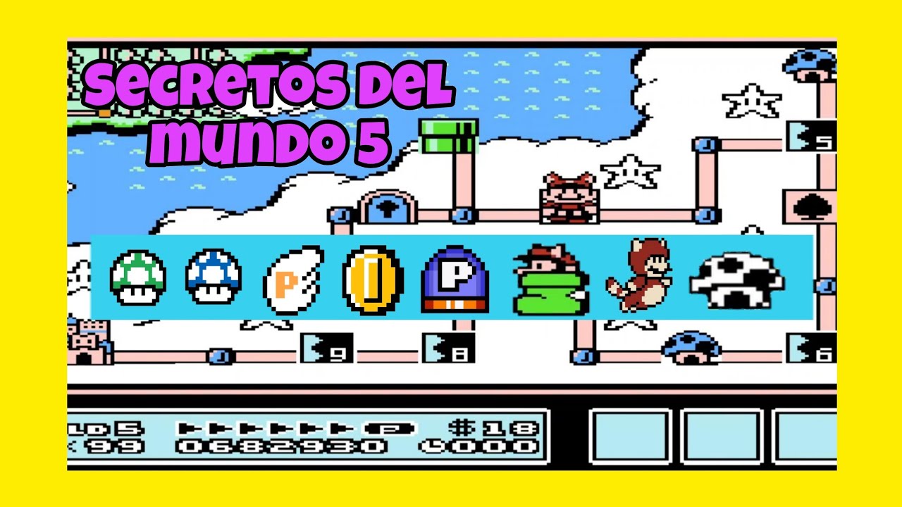 Super Mario Bros 3 | Mundo 5 - Completo Secretos y Trucos | World 5 ...