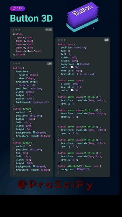 How To Make 3d Button Using Html And Css Proscipy Shorts Proscipy Youtube 