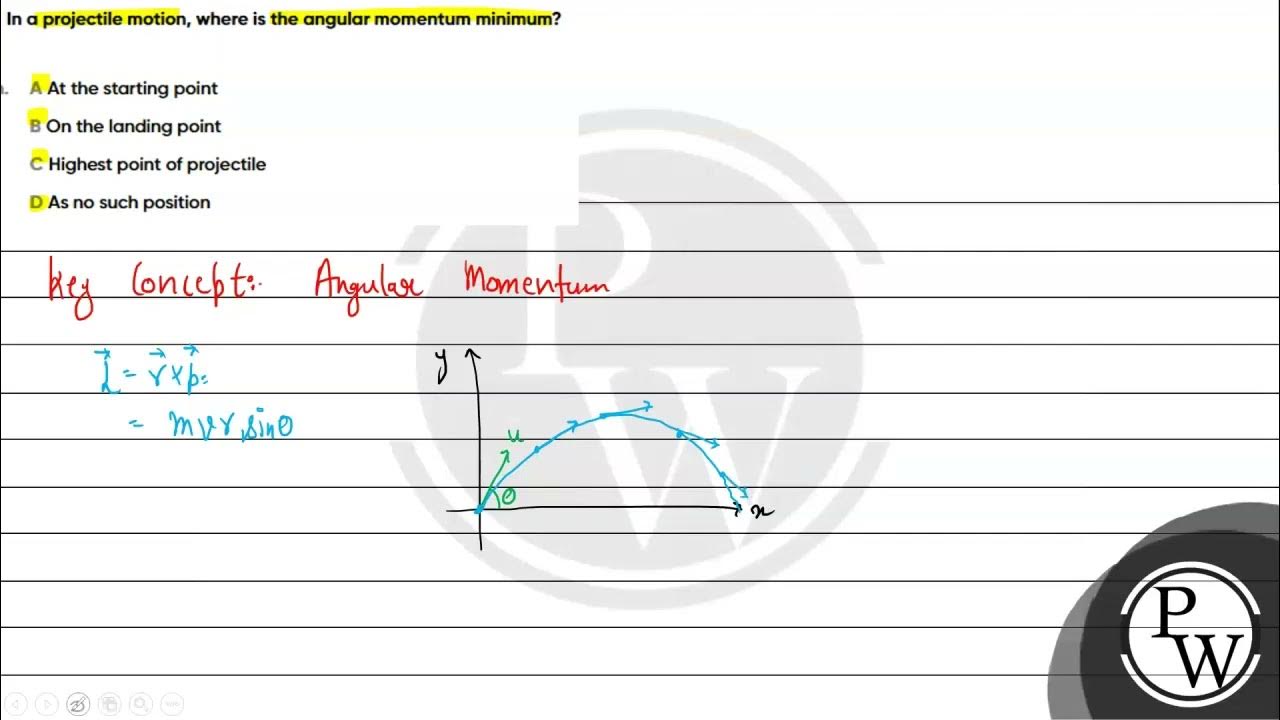 In a projectile motion, where is the angular momentum minimum? - YouTube
