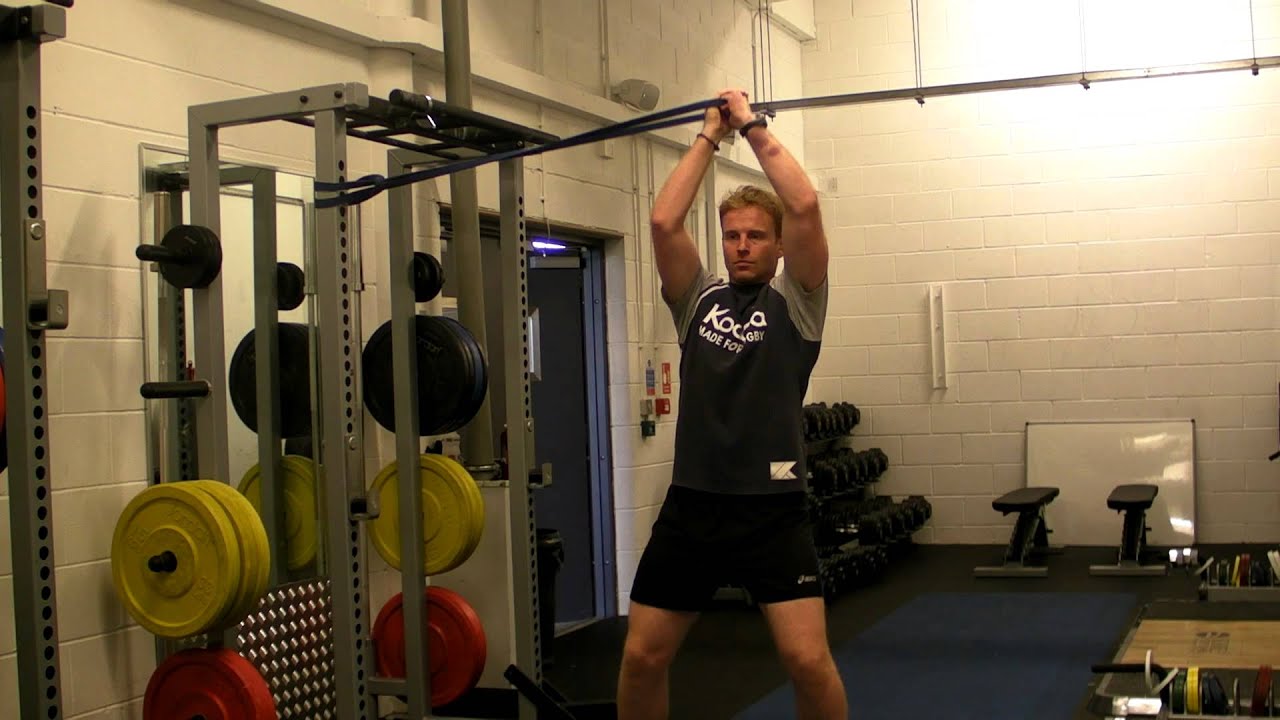 Pallof press overhead - YouTube