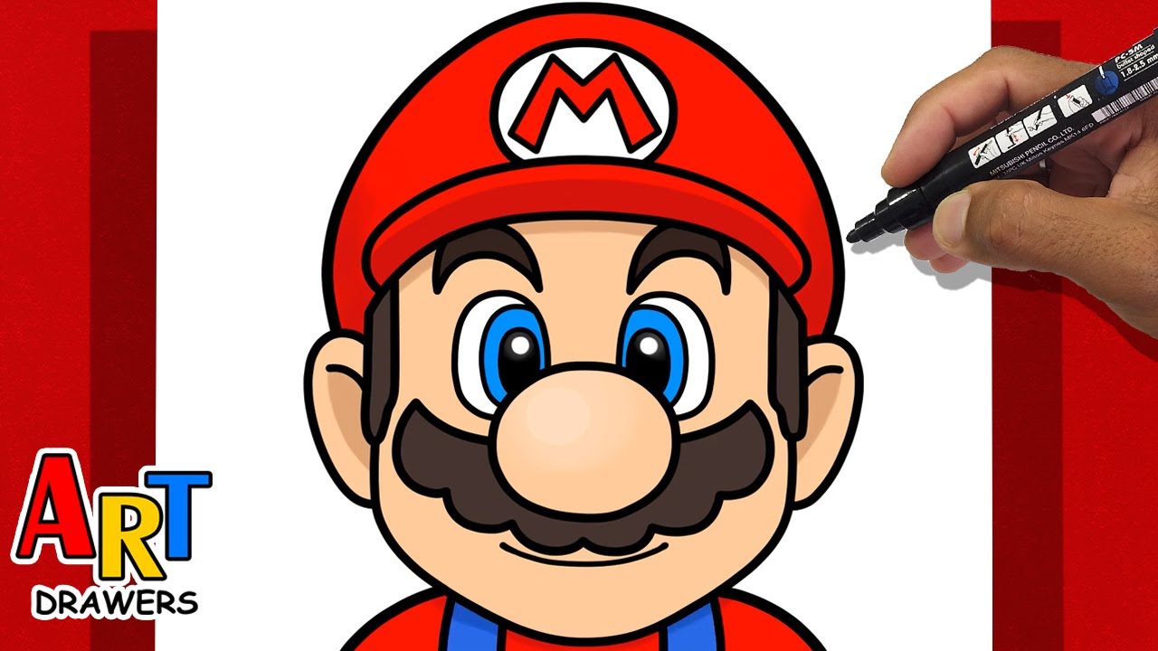 How to DRAW MARIO - Super Mario Galaxy - Step By Step - YouTube