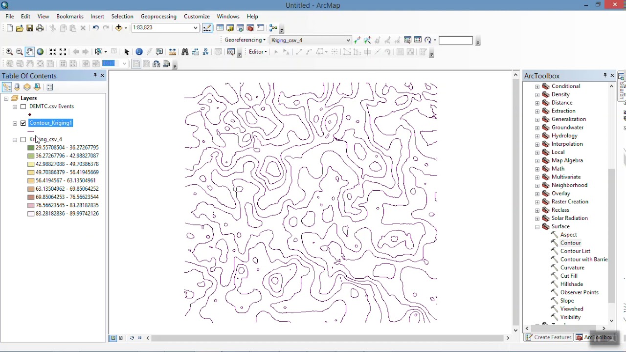 Map digitization: Contour (continuation) - YouTube