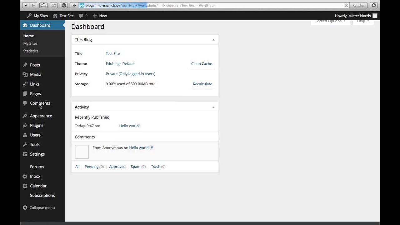 How To Create A New Blog In Edublogs And Add A Users - YouTube