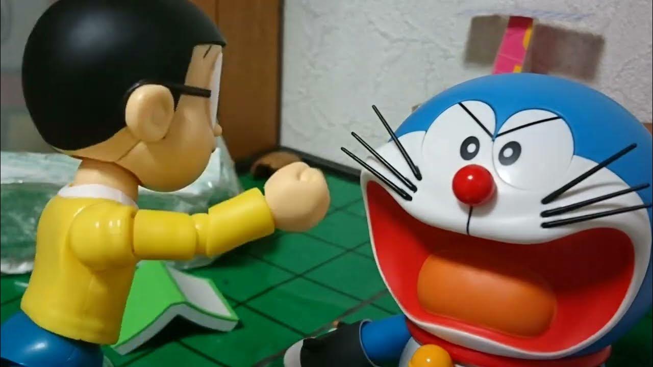 のび太vsドラえもん (stop motion) - YouTube