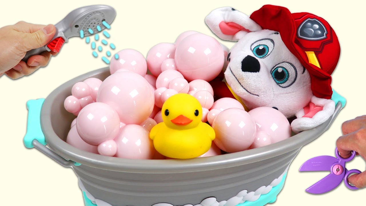 Paw Patrol Marshall's Morning Bubble Bath Routine! - YouTube