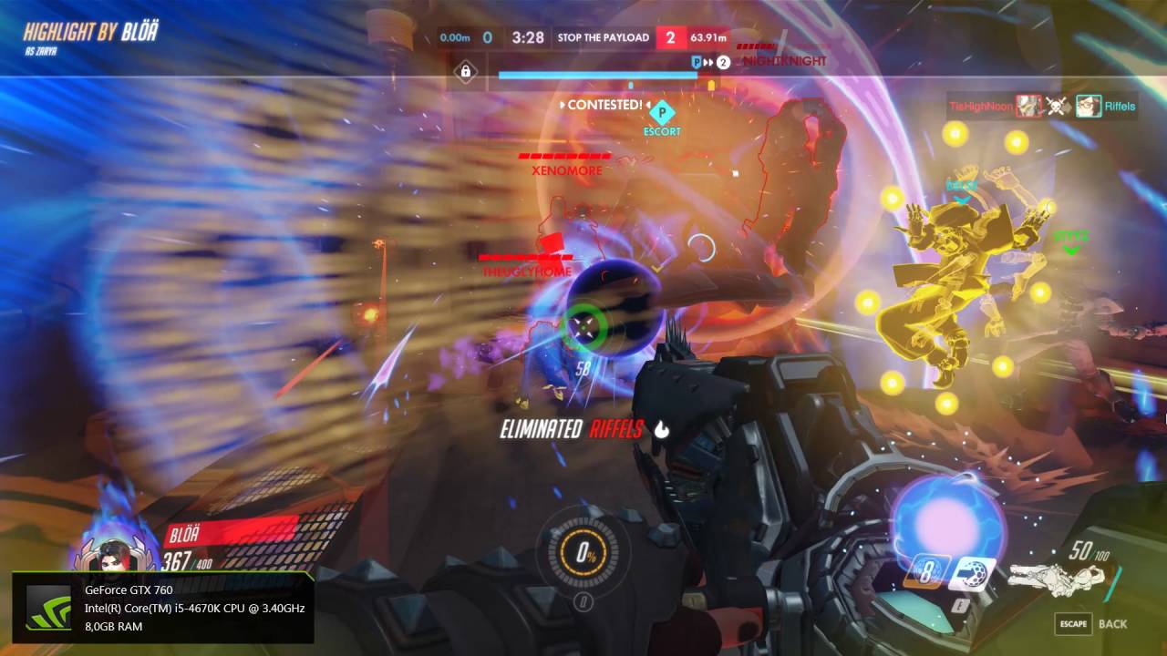 Zarya ult competitive overwatch - YouTube