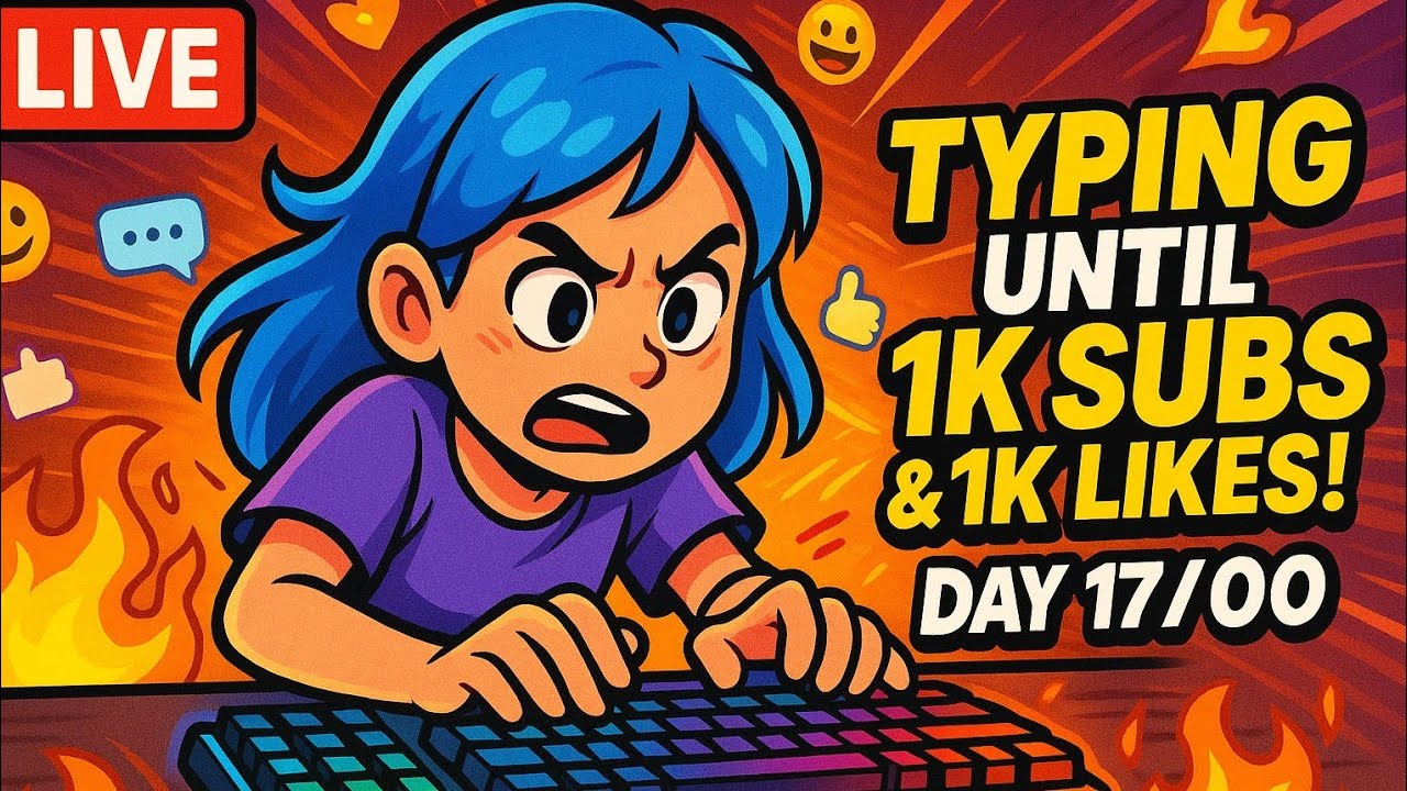 😱 Typing Until My Fingers FALL OFF! 1K SUBS & LIKES Challenge – Day 17/ ...