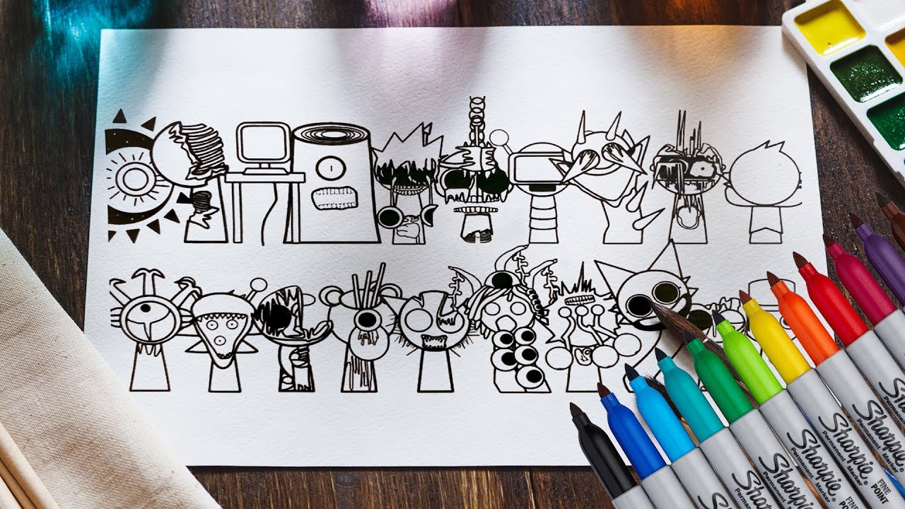 Incredibox SPRUNKI New Coloring Pages / How to Color ALL Sprunki Phase ...