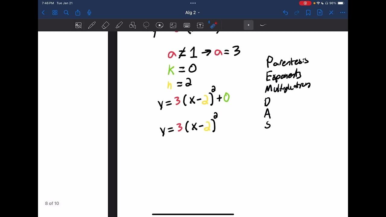 Converting From Vertex Form to Standard Form - YouTube