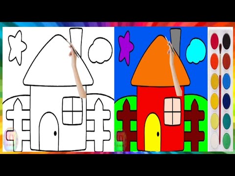 Learn how to paint a house | colour learning | house drawing - YouTube