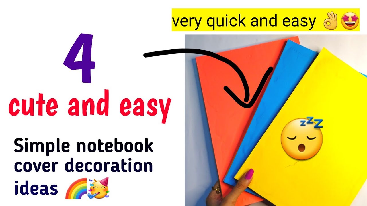 4 cute ideas to decorate simple notebook | notebook cover decoration ...