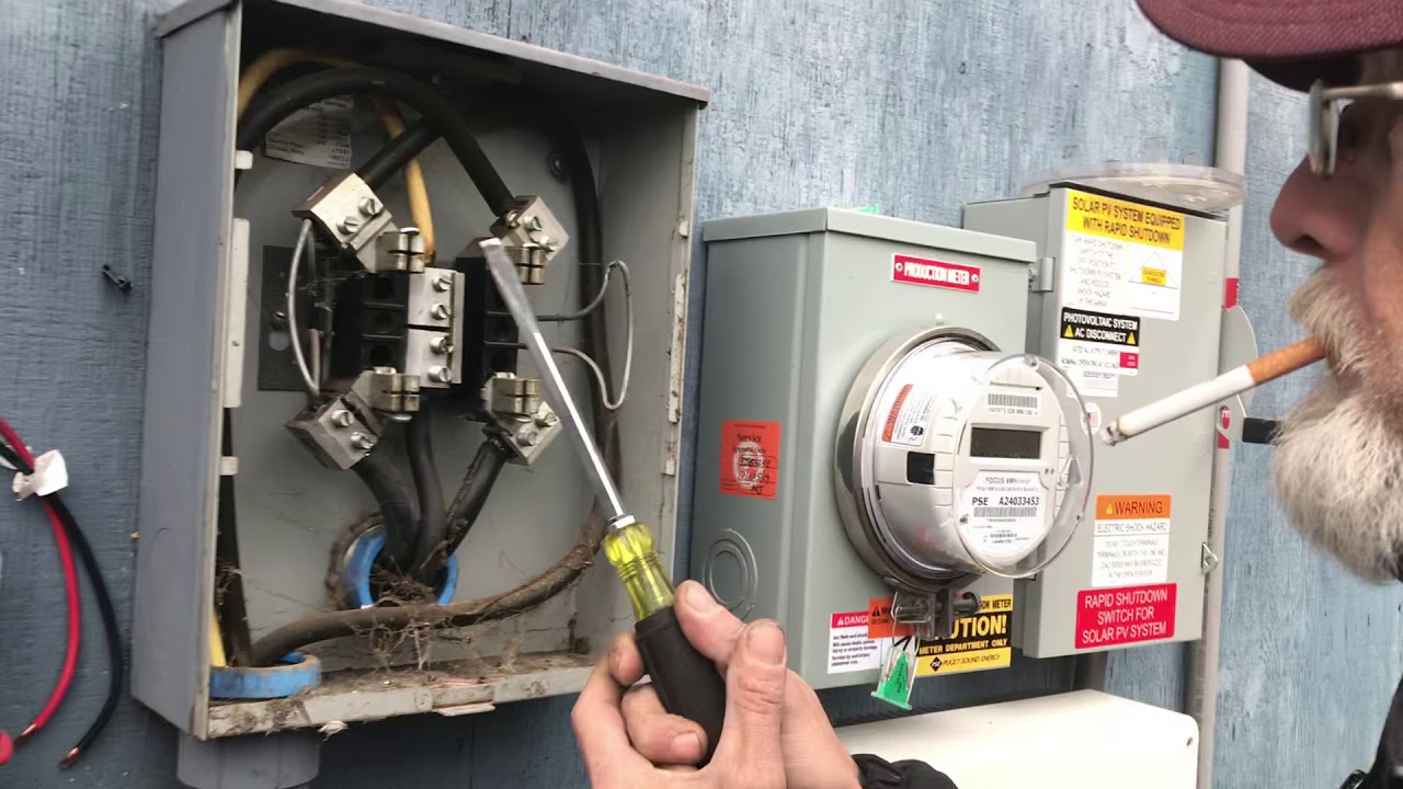 SOLance Disconnect Load Side of Meter Part 1 Marysville, WA - YouTube