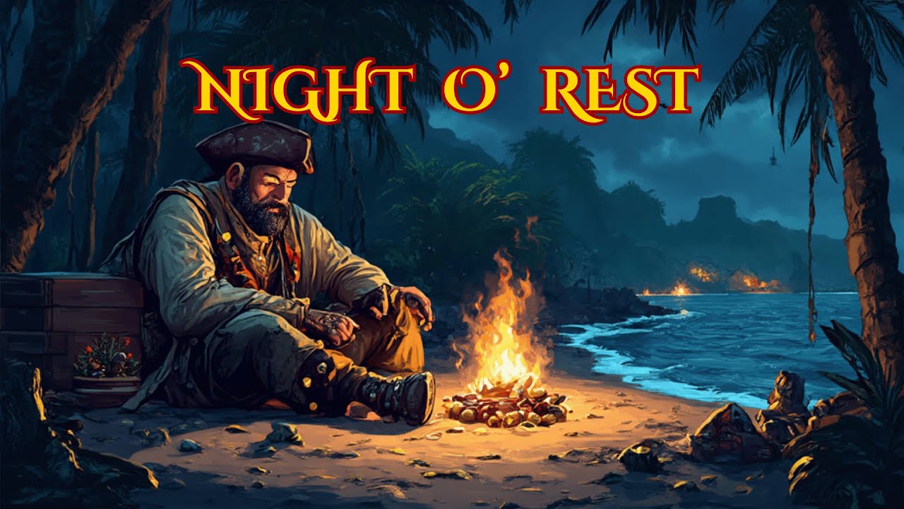 Sleep by the Beach: 16-Bit Pirate Sleep Music with Crackling Fire ...
