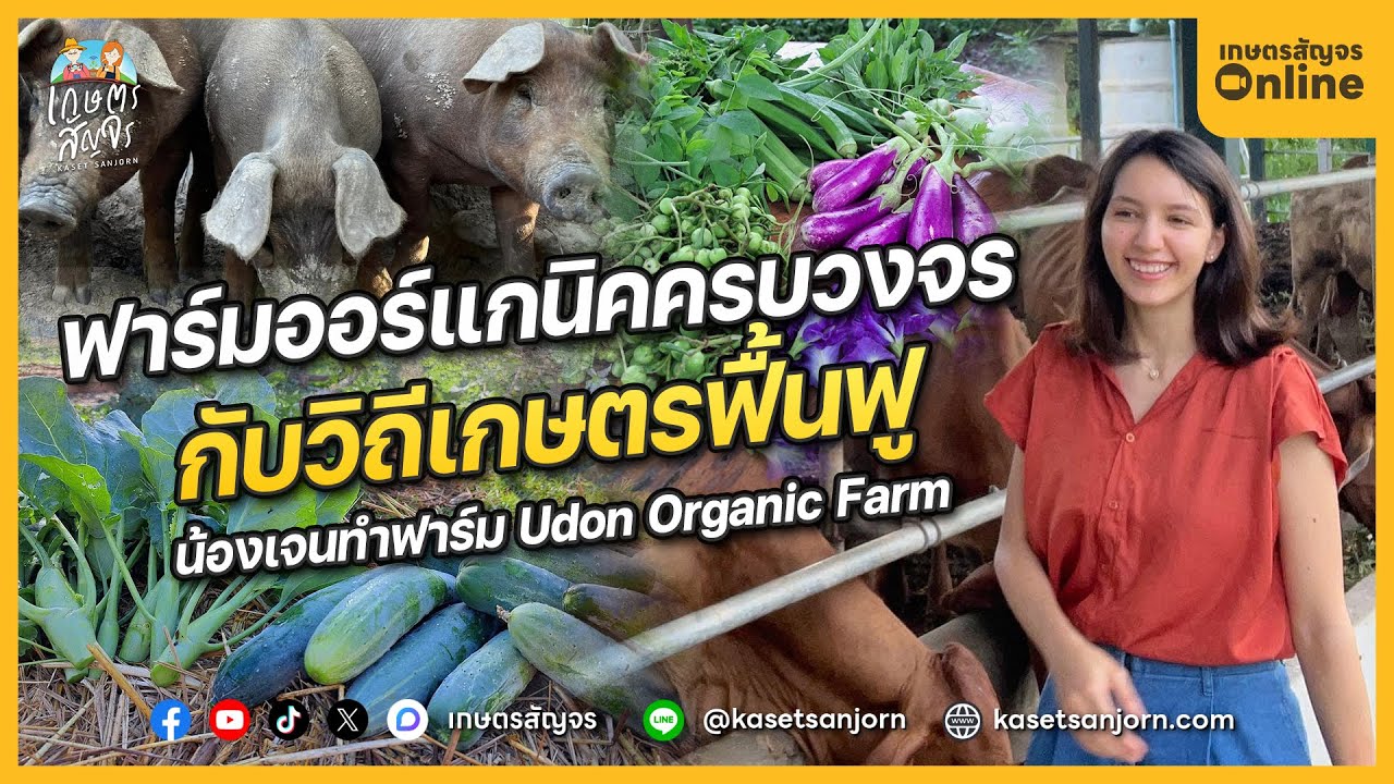 ทำฟาร์มออร์แกนิก ด้วยวิถีเกษตรฟื้นฟู กับ เจนทำฟาร์ม Udon Organic Farm | เกษตรสัญจร「Online」 - YouTube