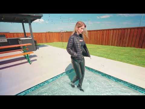 Harley Girl Kate Gets Wet in Leggings, Boots and Jacket