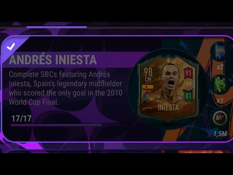 ANDRÉS INIESTA 98 WC HERO SBC SOLUTIONS 📍 MADFUT 23 - YouTube