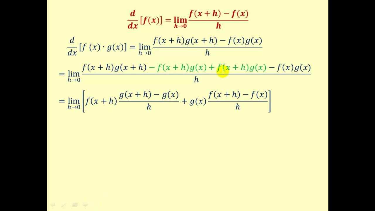 Proof: The Product Rule of Differentiation - YouTube