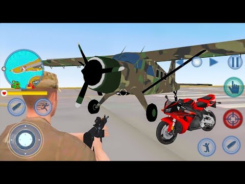 Plane and Bike Driving in Open World Game, - Army Commando Chase Vice ...