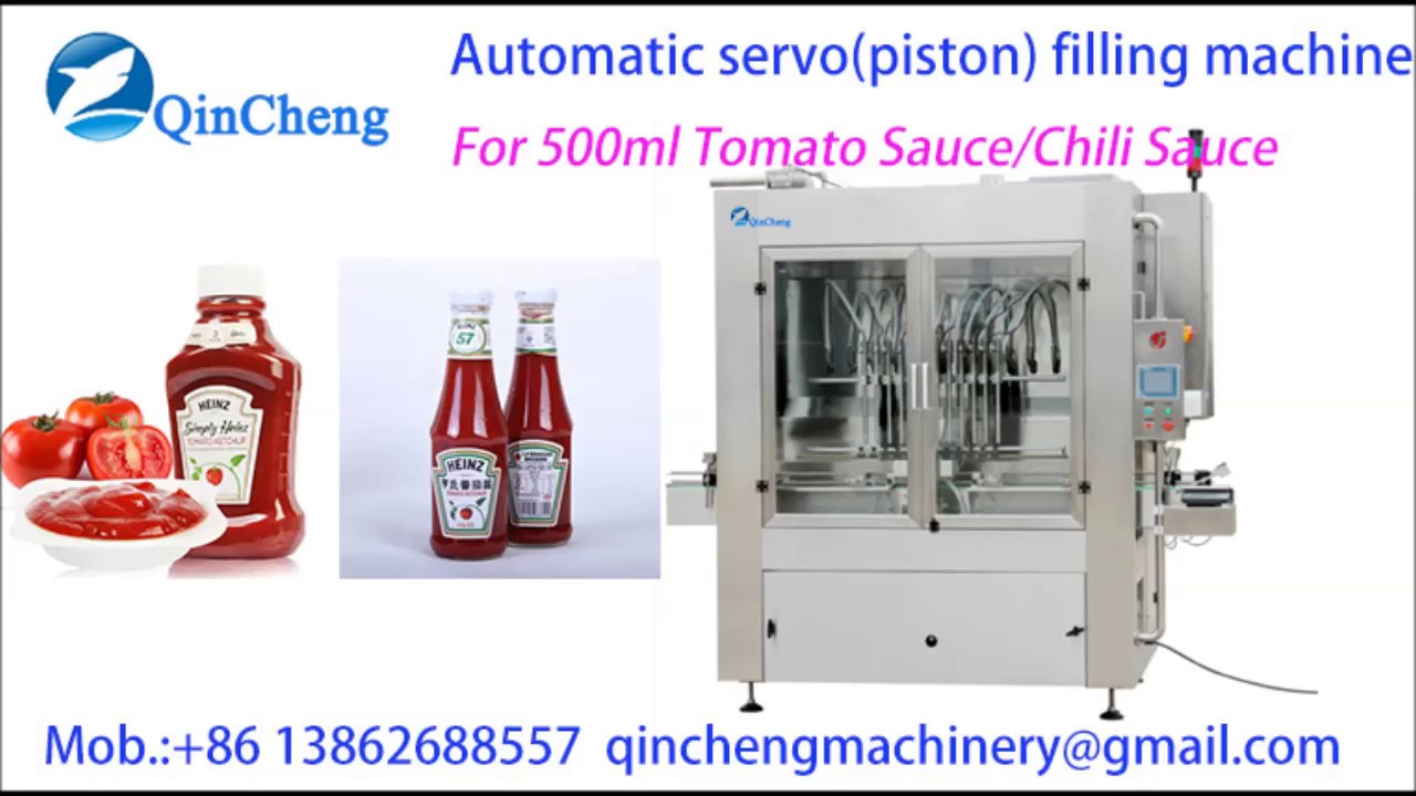 automatic tomato sauce filling machine ketchup paste filler - YouTube