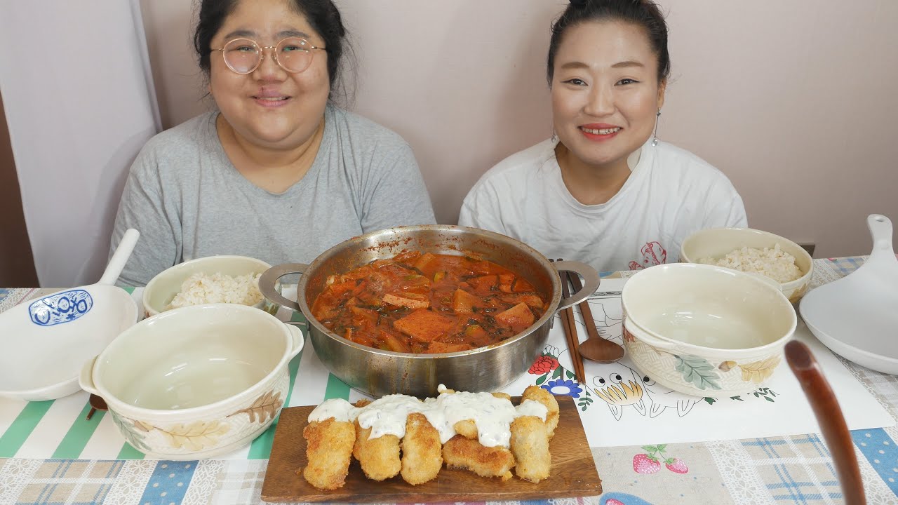 진짜 매운 스팸 김치찌개에 생선까스 (타르타르소스) very spicy kimchi jjigaeㅣKorean Home Foodㅣ ...