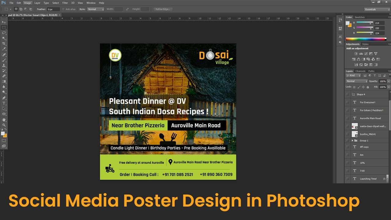 SMO Poster Design in photoshop #LearnDesign - YouTube