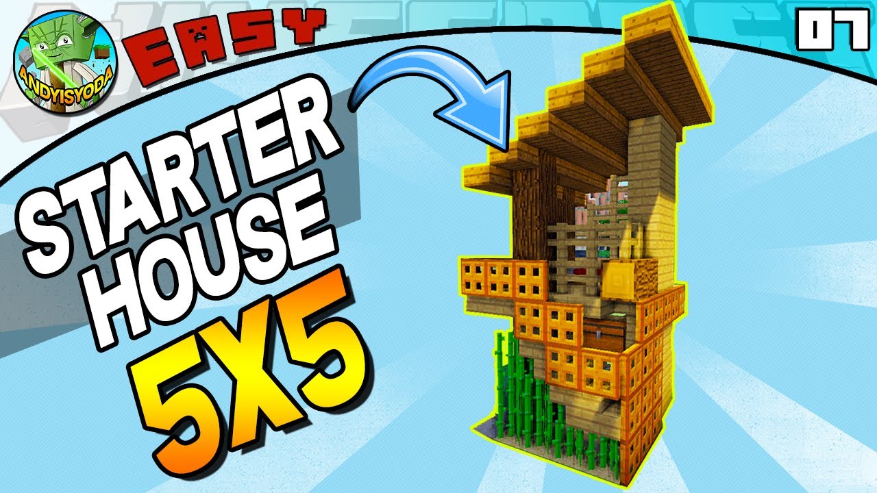 Minecraft 5x5 STARTER HOUSE (EASY build 07) - YouTube